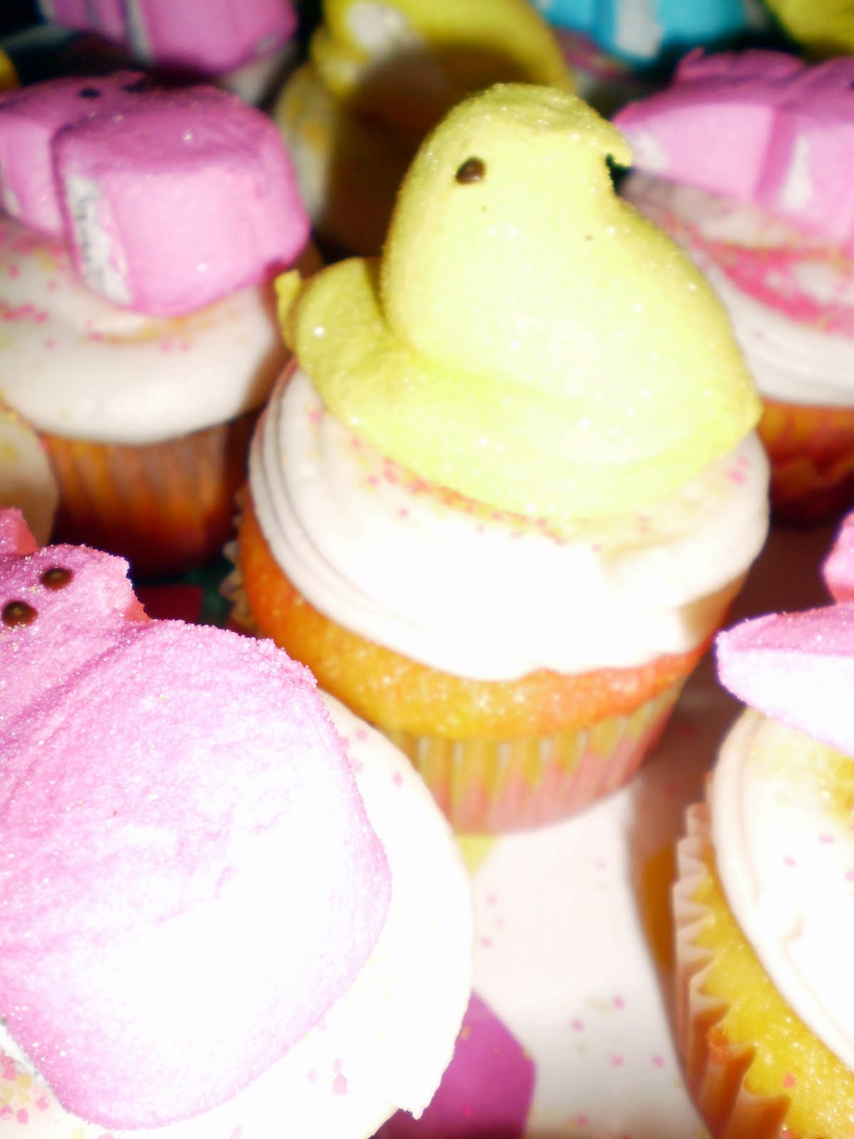 the wine drinking baker: Rainbow Peep-Cakes!