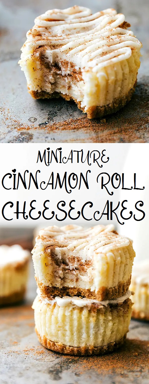 MINIATURE CINNAMON ROLL CHEESECAKES - life love and desserts