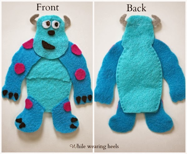 While Wearing Heels: Monsters Inc Finger Puppet Tutorial