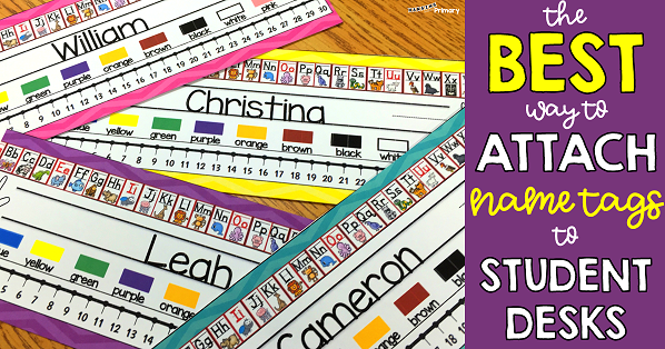 The BEST way to attach Name Tags to Student Desks! | Hanging Around In ...
