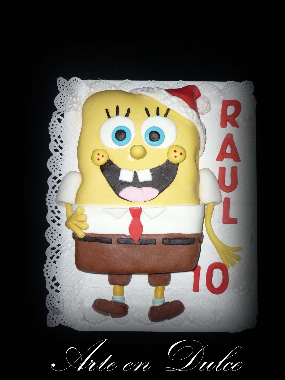 Arte En Dulce Tarta Bob Esponja Papá Noel