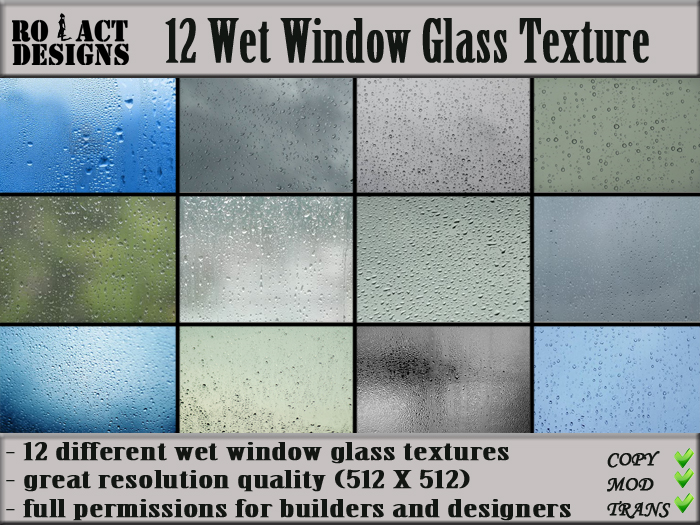 Ro!Act Designs: Ro!Act Designs 12 Wet Window Glass Textures
