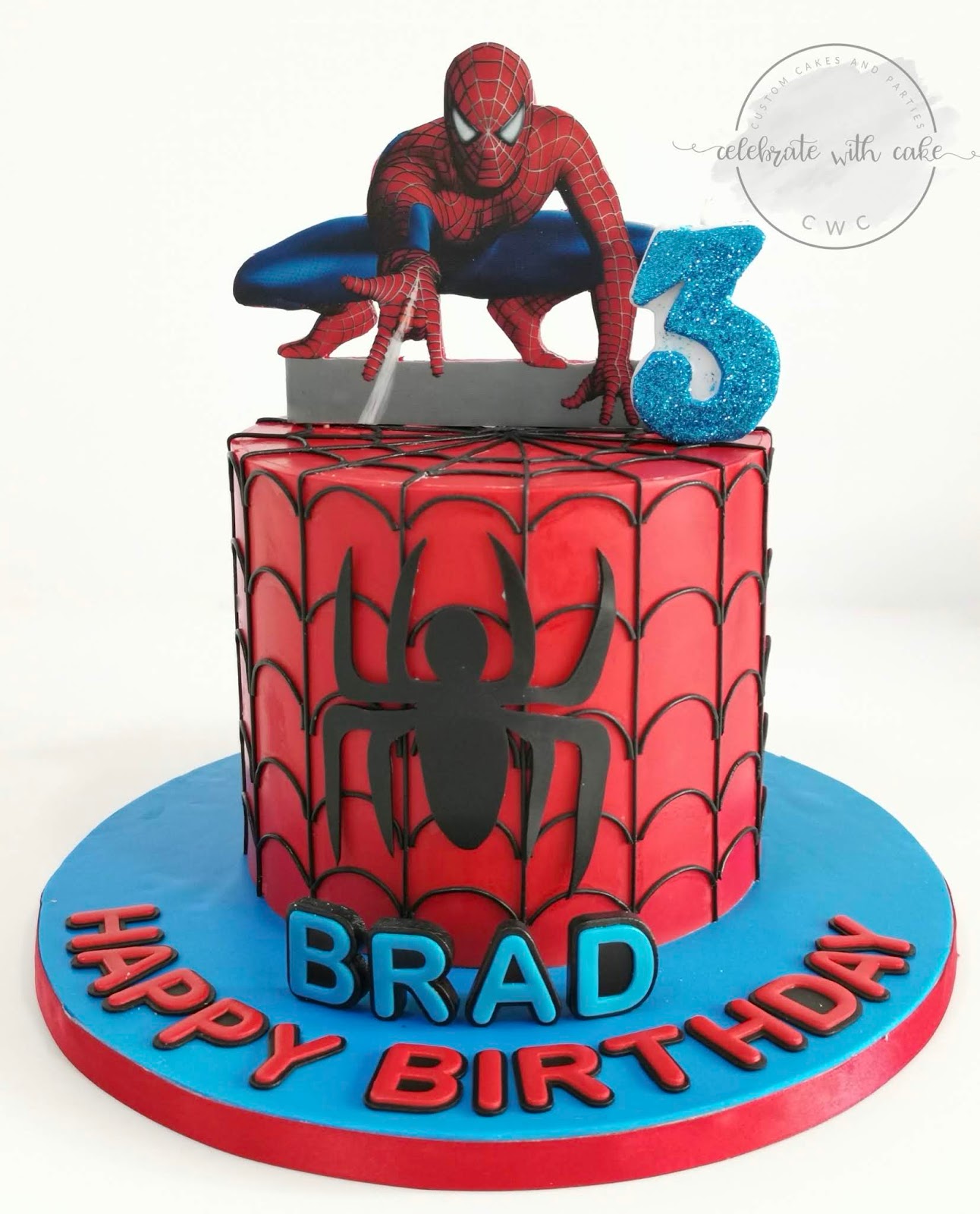 Celebrate with Cake!: Spiderman themed single tier Cake