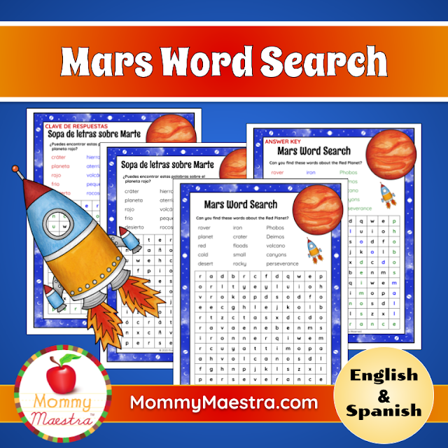 Mommy Maestra: Mars Word Search