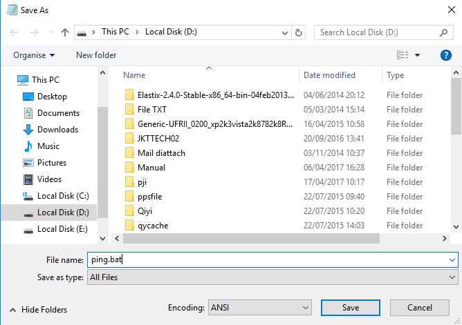 How To Make ping cmd Automatically Using Notepad