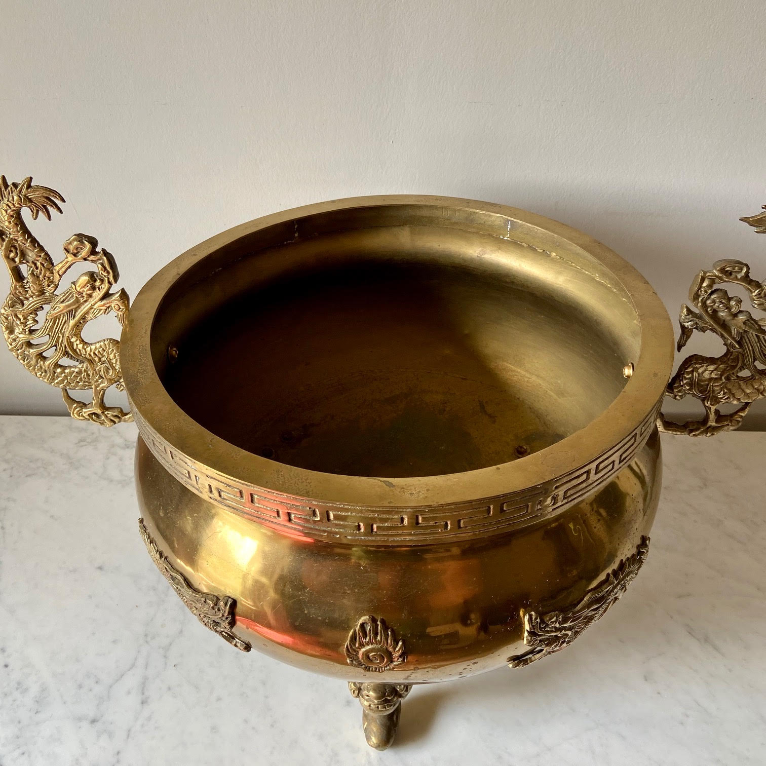 Honeywood Studio: Large 19th Century Chinese Brass Jardinière or Planter