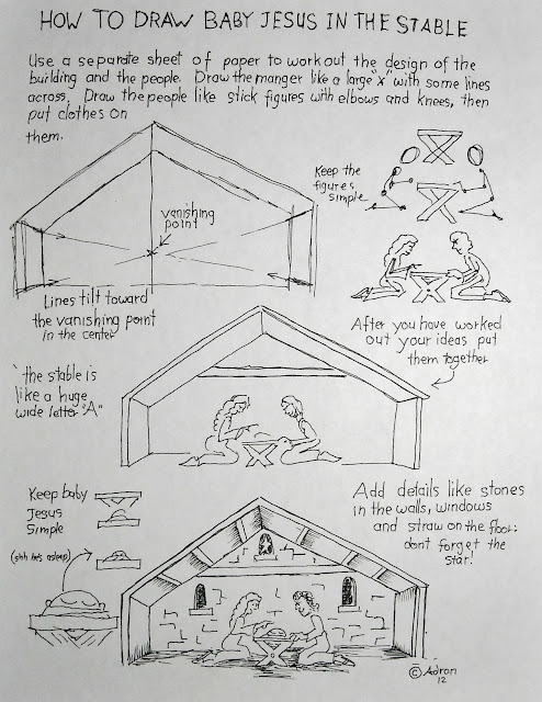 How to Draw Worksheets for The Young Artist: How To Draw Baby Jesus In ...