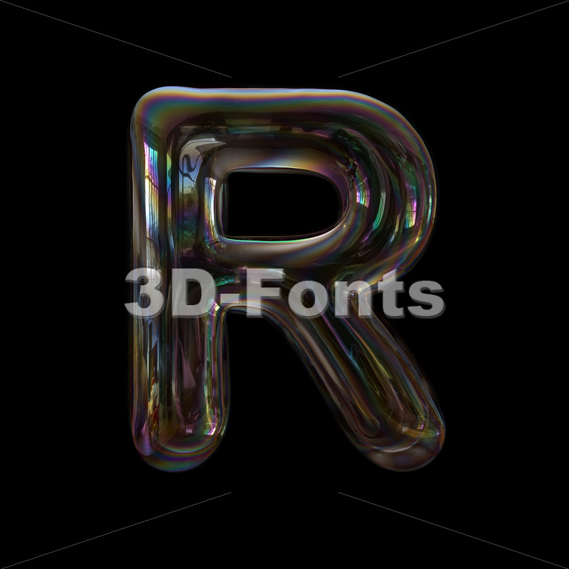 3D Bubble Letter R - Formal Letters