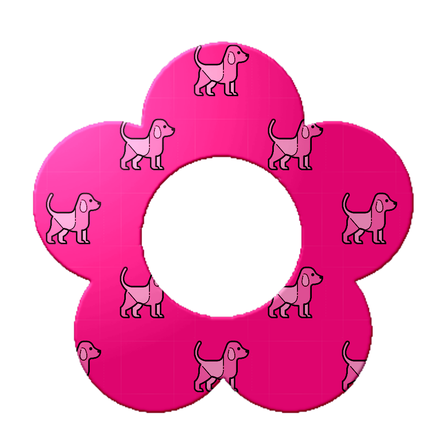 M. Michielin Alphabets: PINK DOG PUPPY ALPHABET, ICONS AND NUMBERS PNG