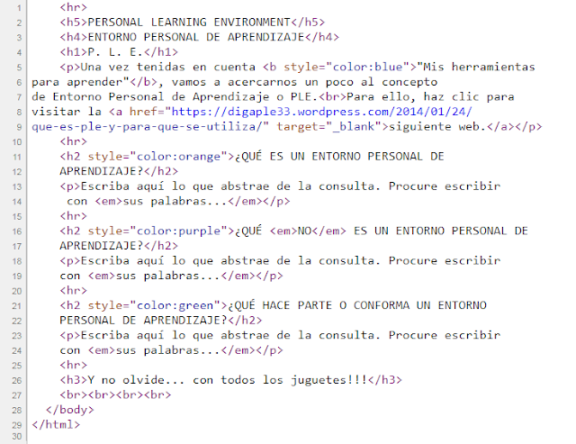 HTML: ejercicios 1.