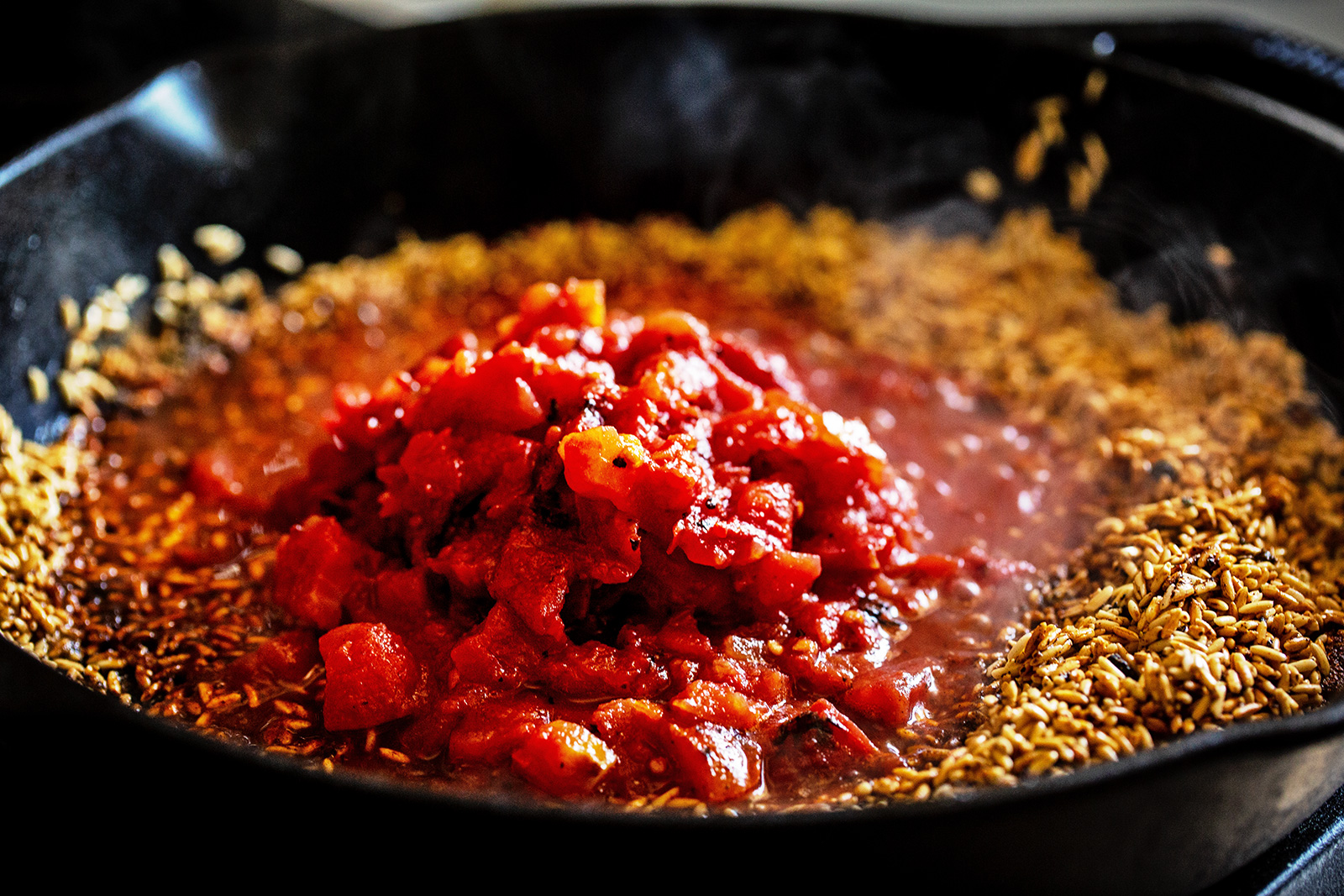 Spanish Rice with Seasoned Ground Beef and Peas