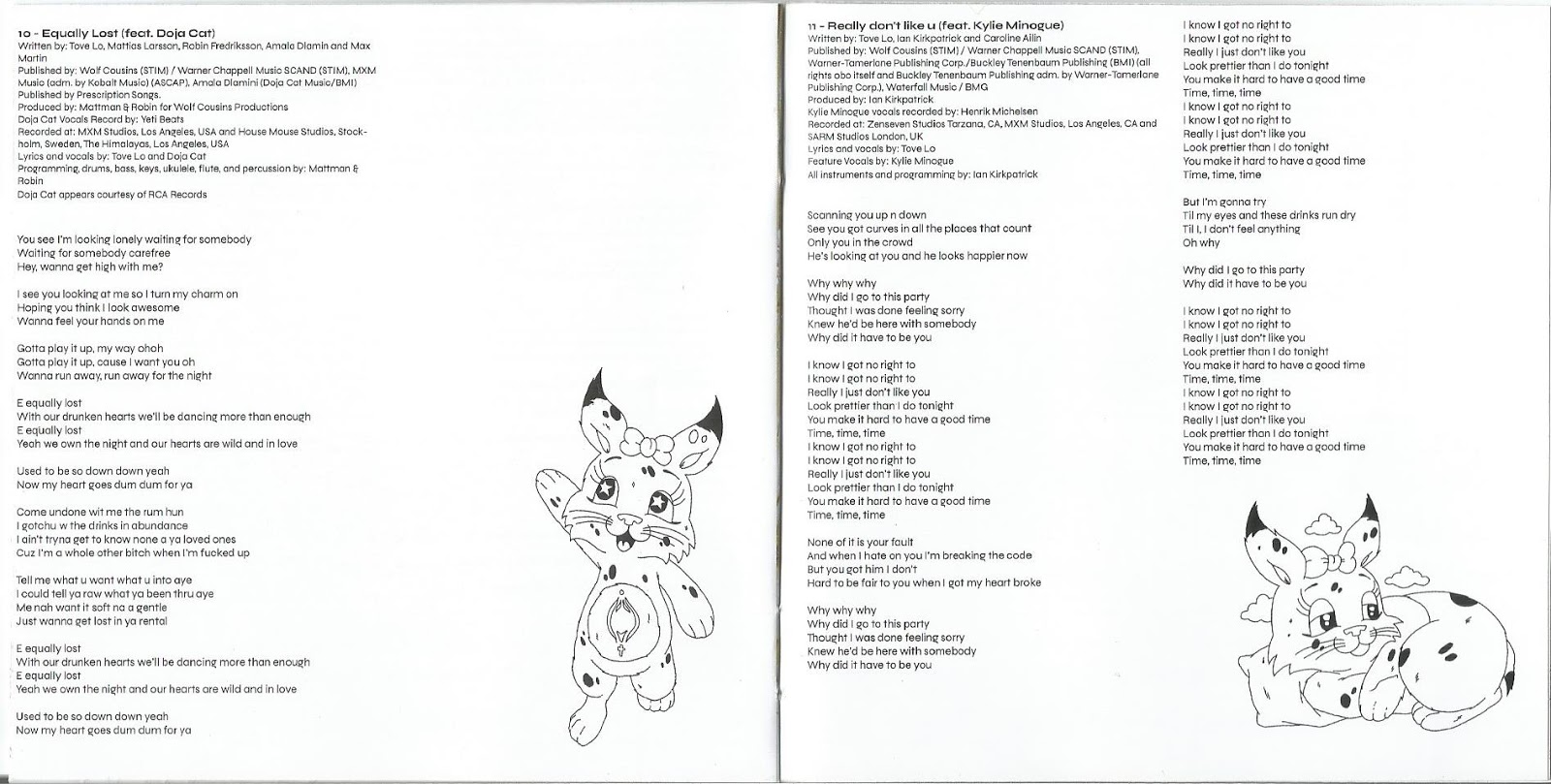 Encarte: Tove Lo - Sunshine Kitty - Encartes Pop