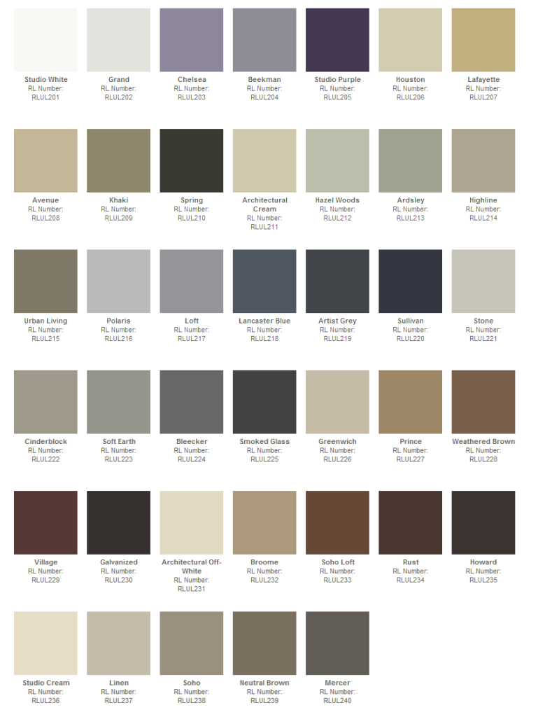 Ralph Lauren Paint Colors Chart - Interior Design