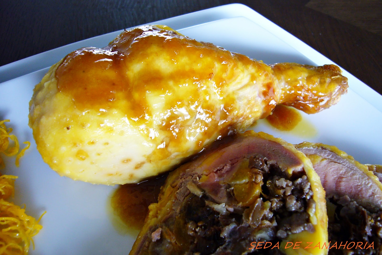 Seda de zanahoria: Pularda rellena