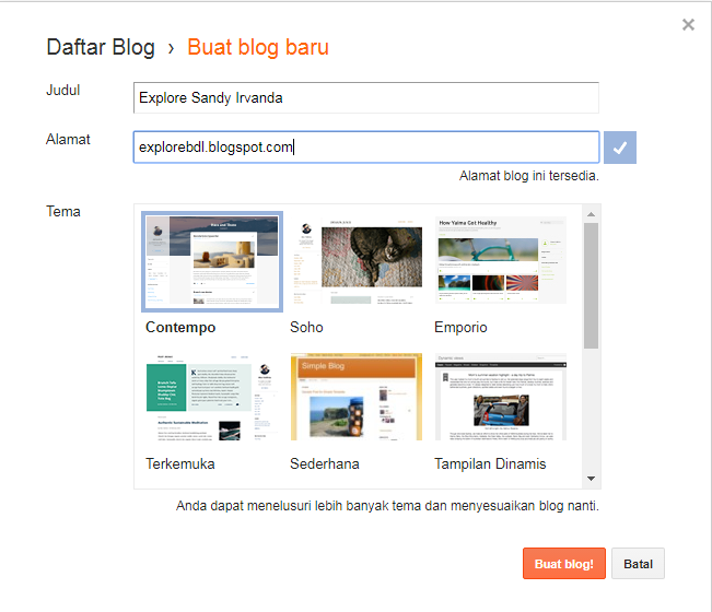 Cara Membuat Blog Gratis dan Mudah untuk Pemula - Sandy Irvanda