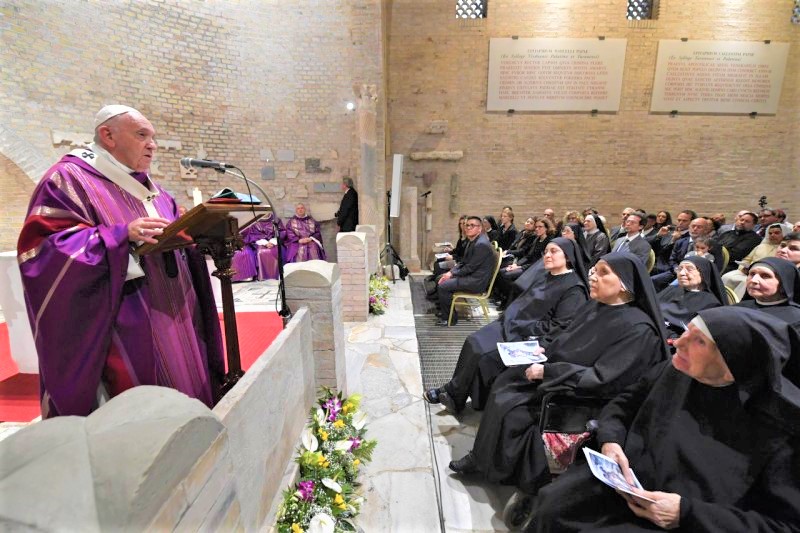 Pope Francis celebrates Mass in the Catacombs, for the Departed, saying ...