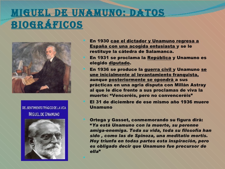 Miguel de Unamuno : DIAPOSITIVAS DE MIGUEL UNAMUNO