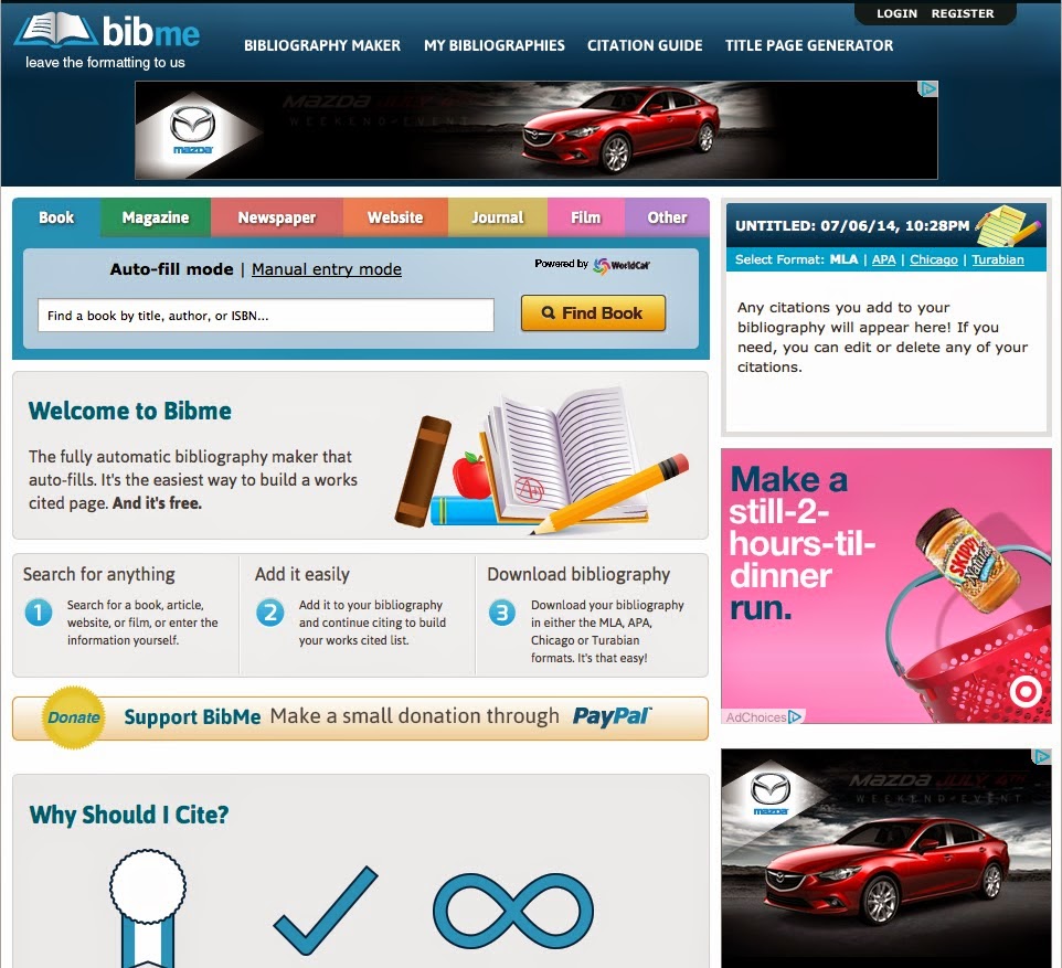 Daniel's educational blog: Tools for Productivity - BibMe review