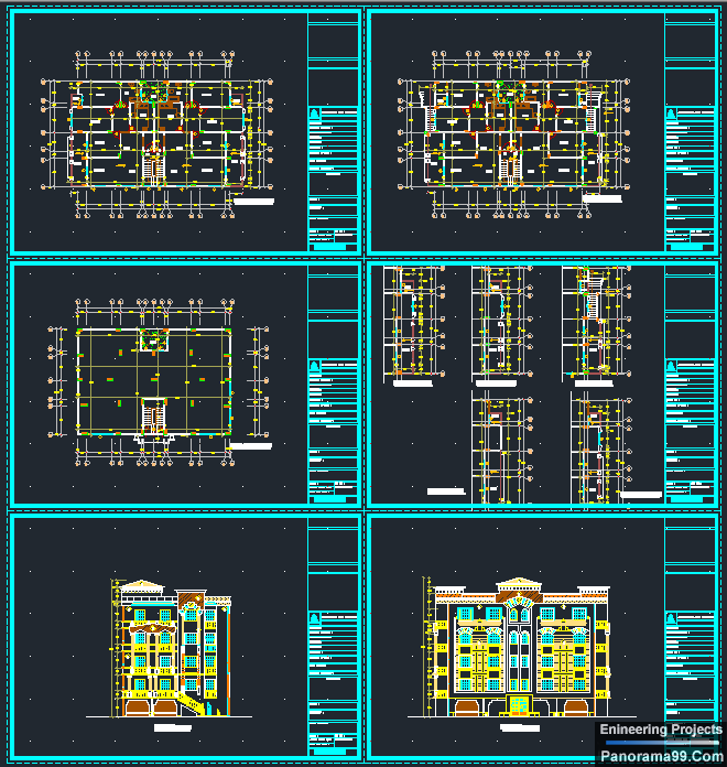 Architectural drawings in Autocad dwg file include: