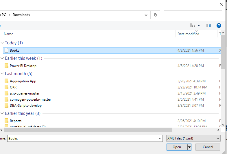 Create Report from XML source in Power BI