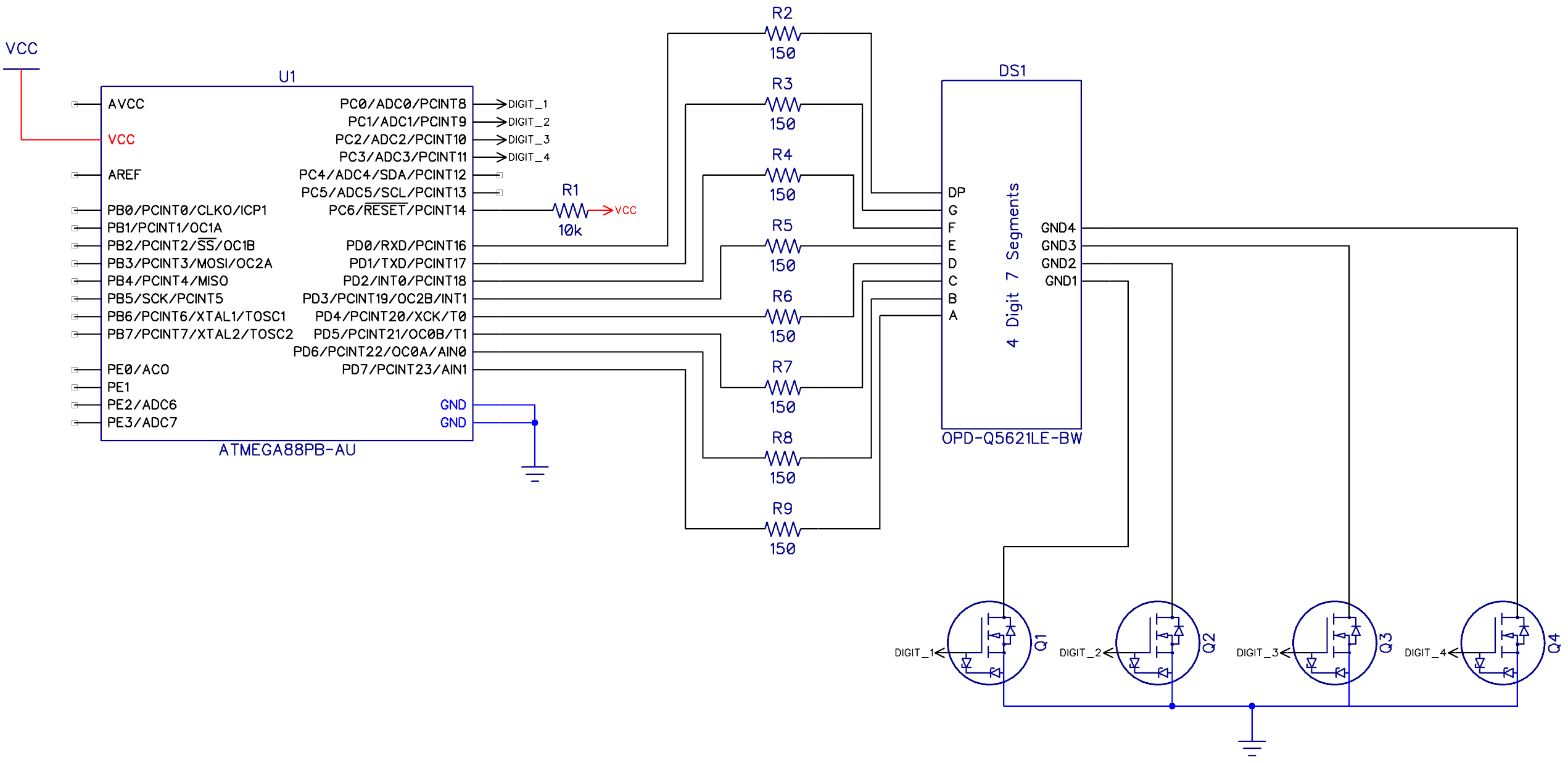 7 segment display library for AVR microcontrollers | ATmega328P - Liviu Istrate