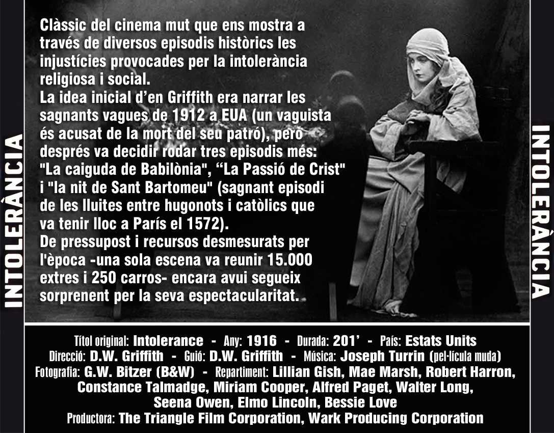 Caràtules de cine (DVD per caixa CD): Intolerància - [1916]