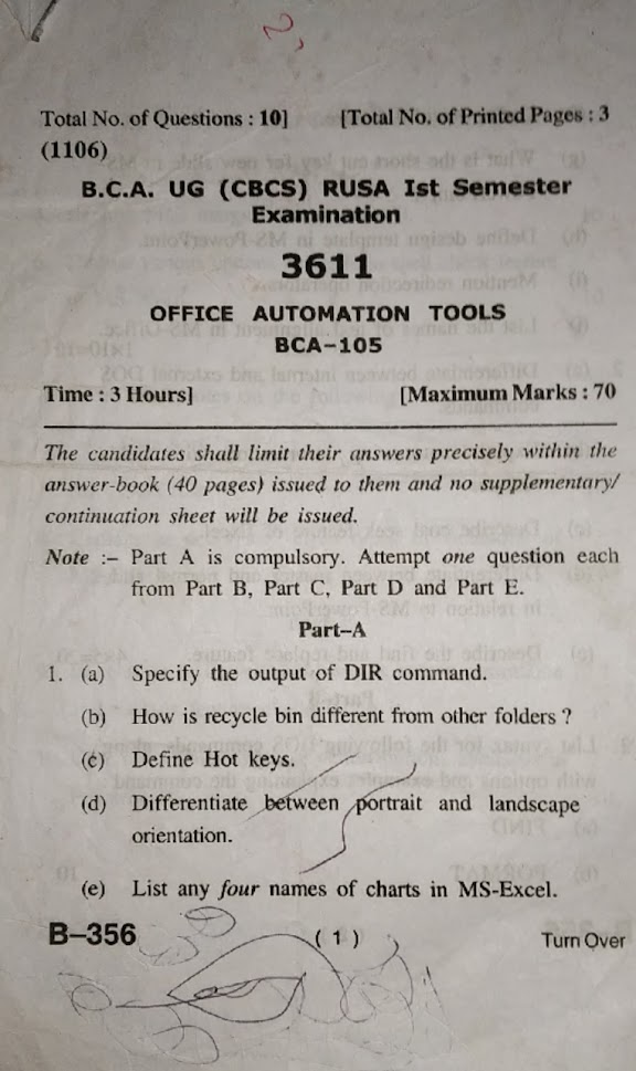 HPU BCA Old Question Papers