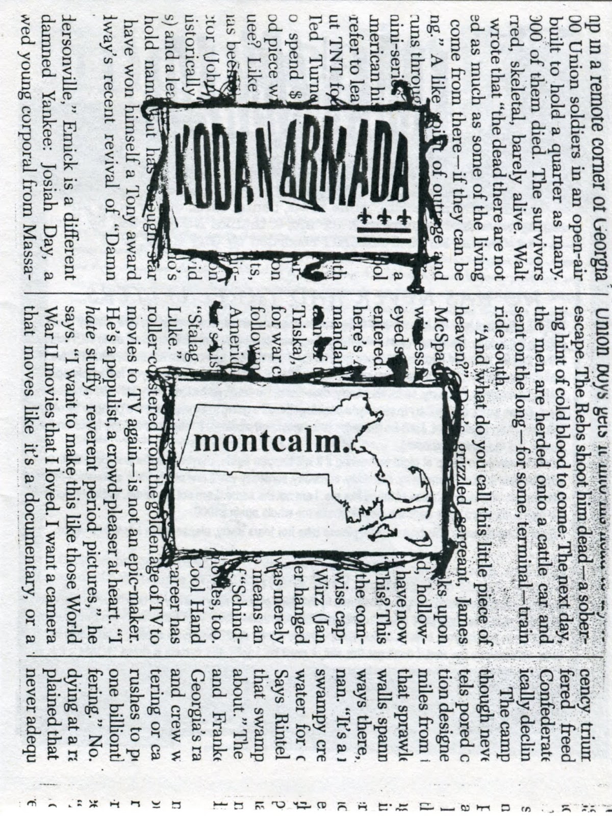 screamo scans: kodan armada/montcalm split (2003)
