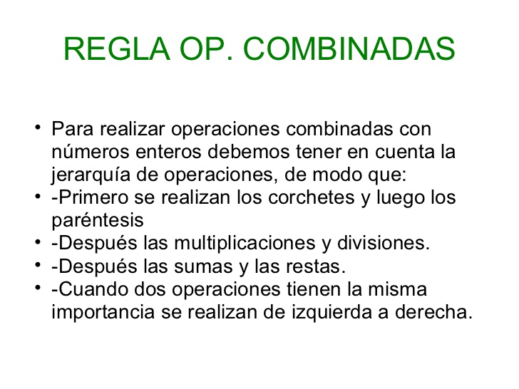 Matemáticas : Operaciones Combinadas