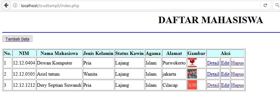 Cara Menampilkan Data Dari Database Di Php Gambaran