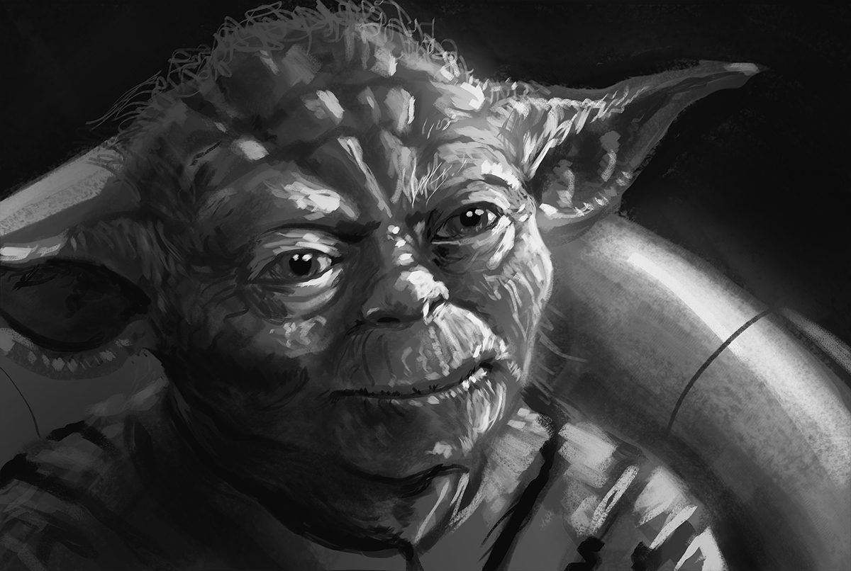 Concept Art and Design of Travis Lacey - Ravenseye Studios: Yoda study