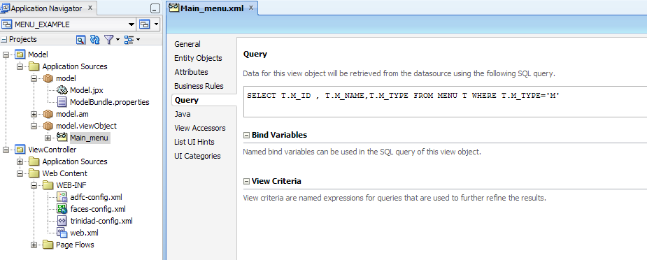 Oracle ADF : Dynamic Menus in ADF