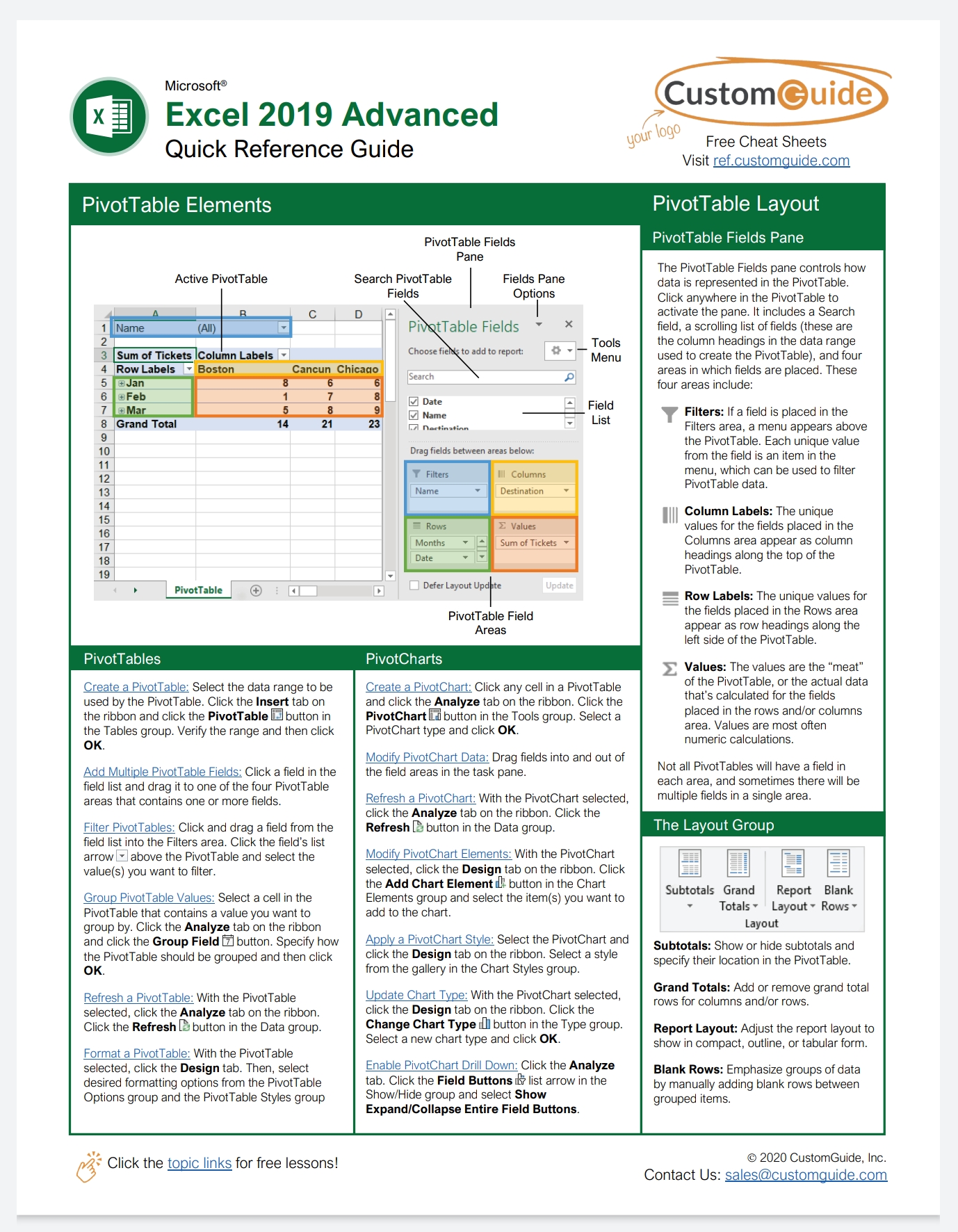 Microsoft Excel 2019 -- Free Reference Card Kit - KING OF EXCEL
