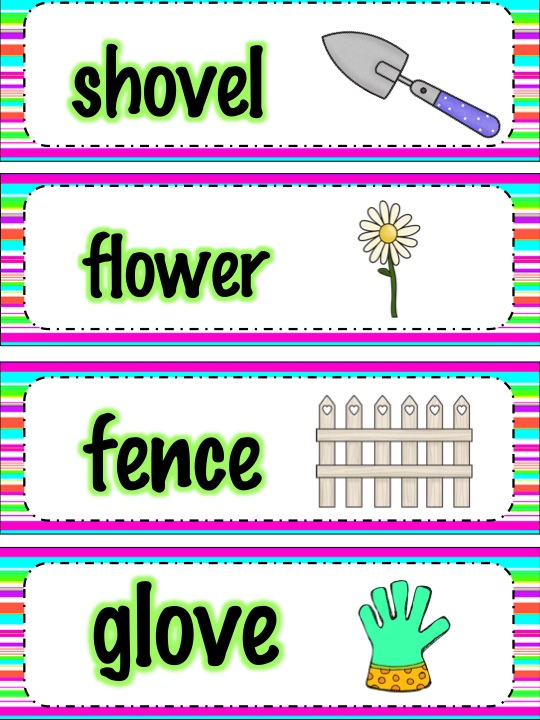 Monthly Vocabulary Cards - Apples & ABC's