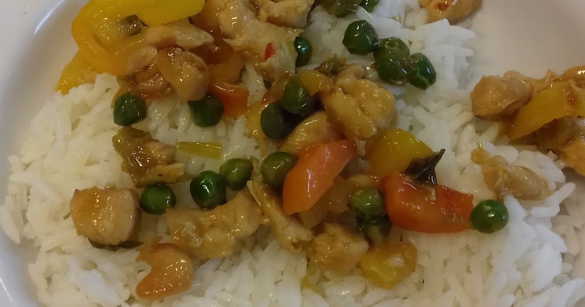 Kyllingwok med kokt ris