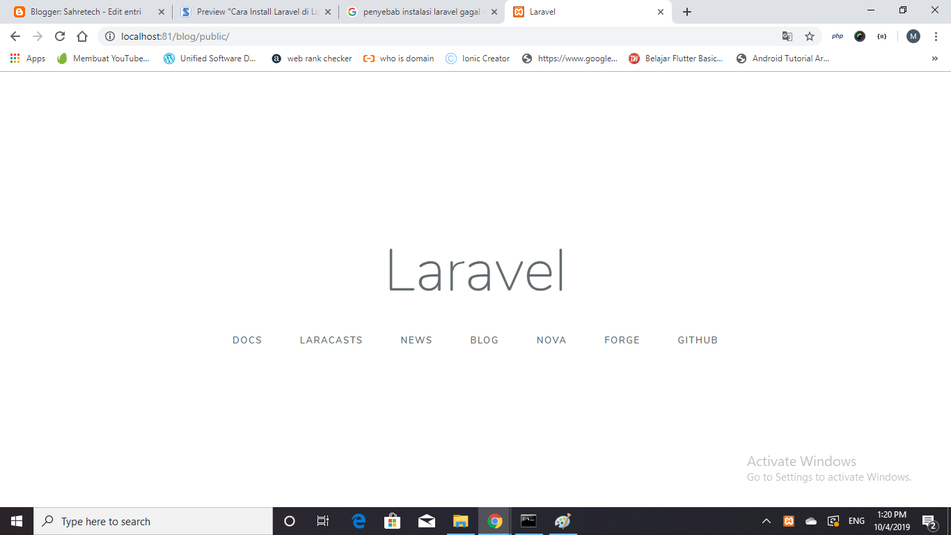 Cara Install Laravel di Localhost Server - Sahretech