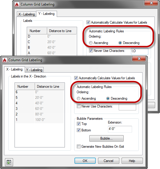 The Architect's Desktop: ACA: Column Labels