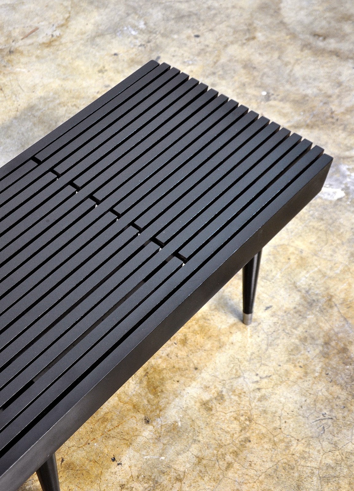 SELECT MODERN: Black Expandable Slat Bench or Coffee Table