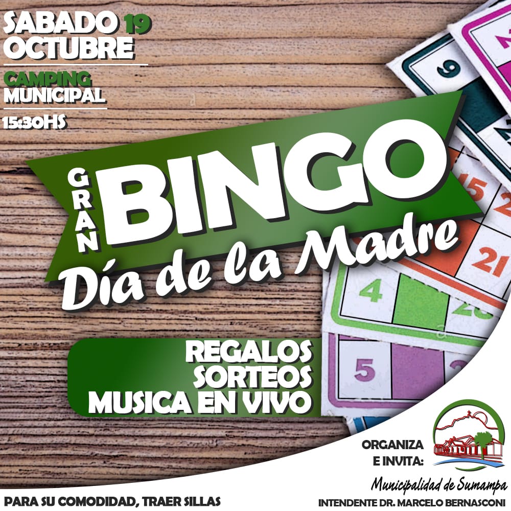 Gran Bingo del Día de la Madre en el camping municipal de Sumampa.
