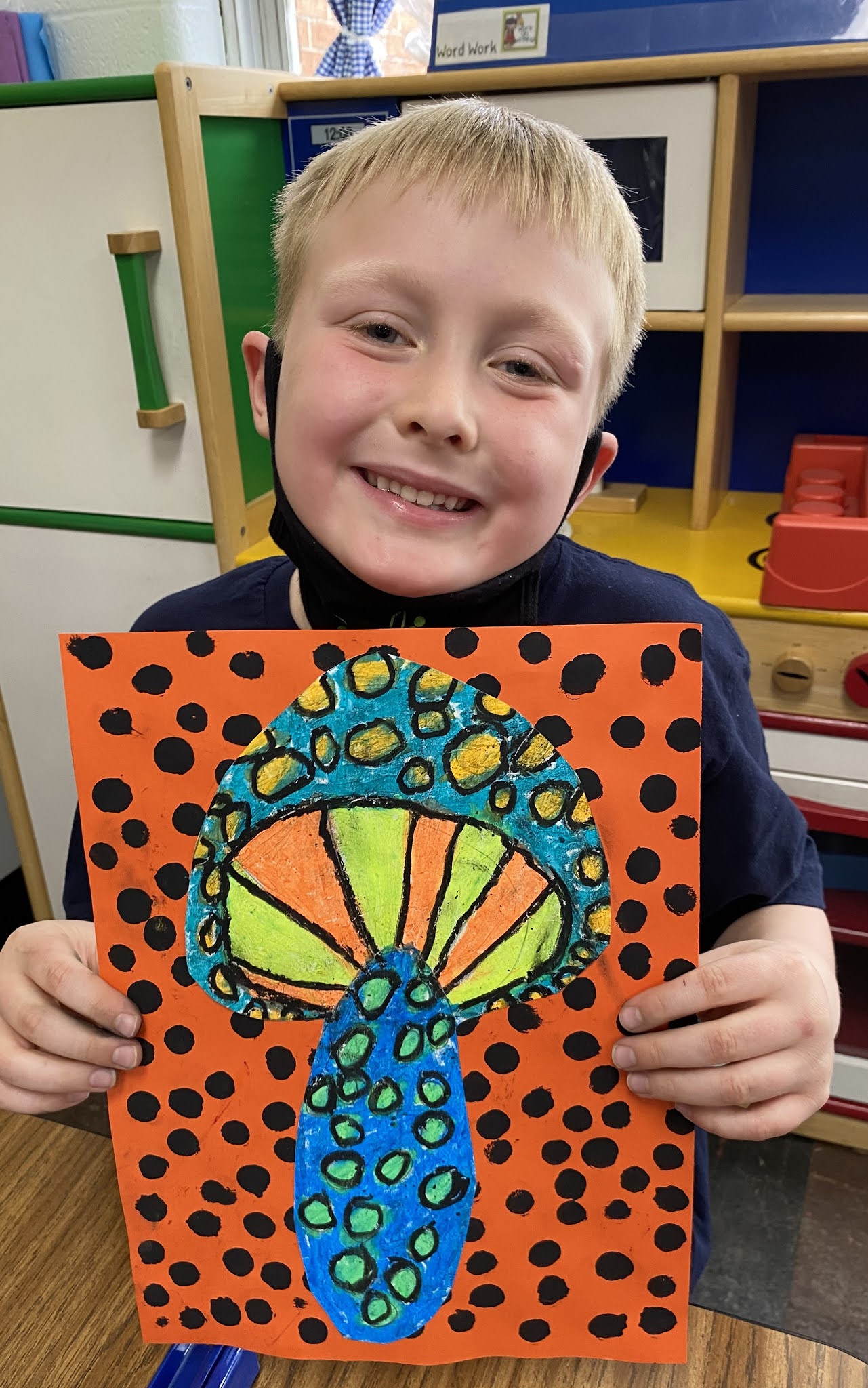 Mrs. Harris' art room: Yayoi Kusama kindergarten mushrooms art lesson