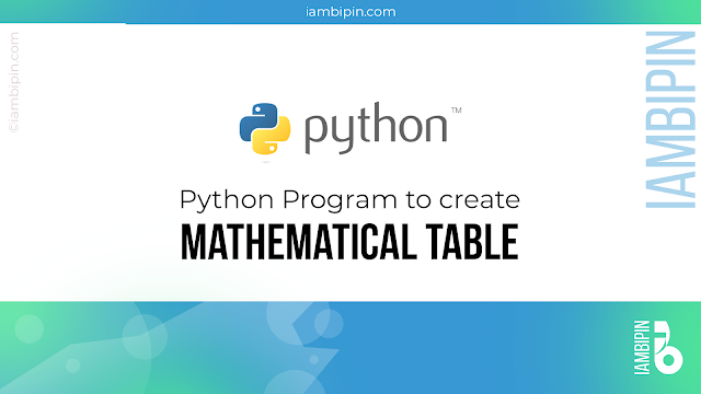 Python Program to Create Mathematical Table of an Integer