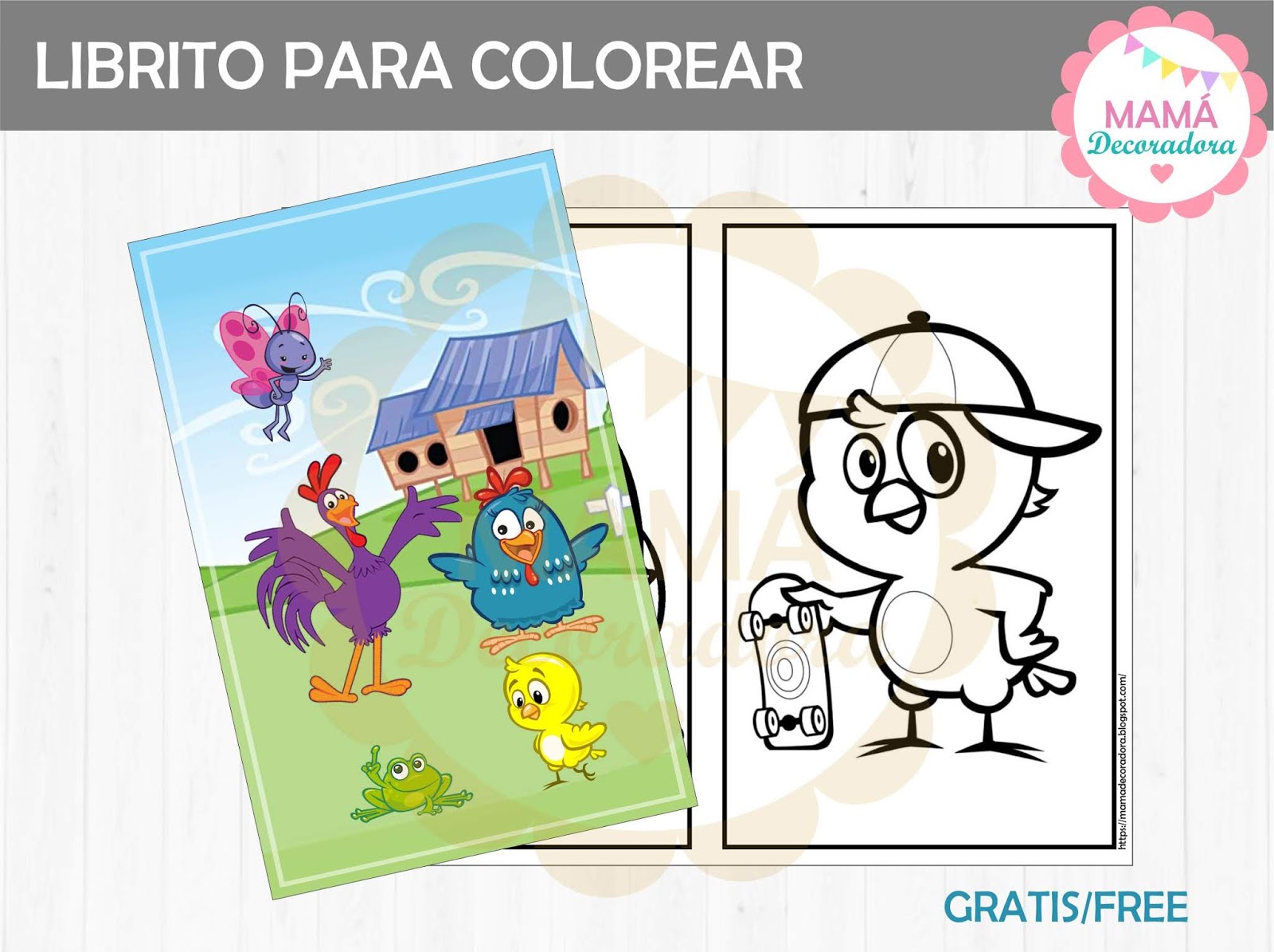 Mamá Decoradora: Librito para colorear gratis de la gallina pintadita