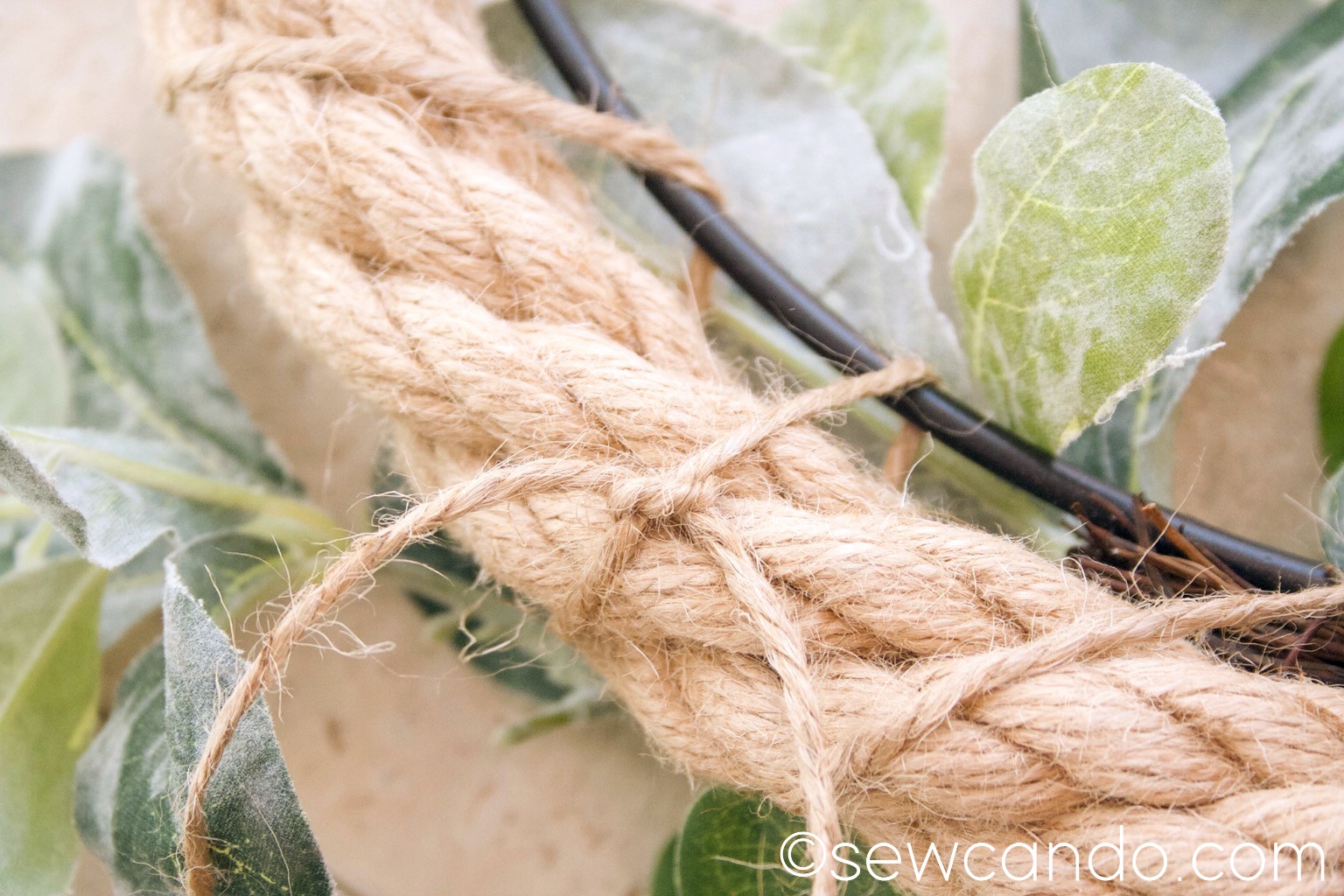Sew Can Do: Easy DIY Rope & Greenery Wreath