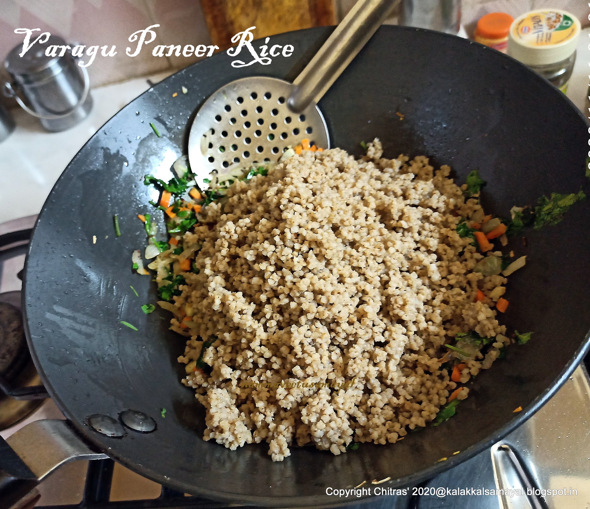 kalakkalsamayal: Varagu_Paneer_Rice