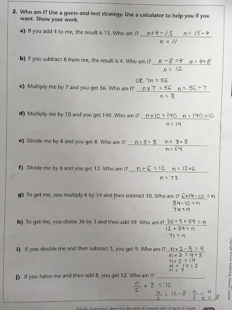 English and Math at WRPS: Last Math Test
