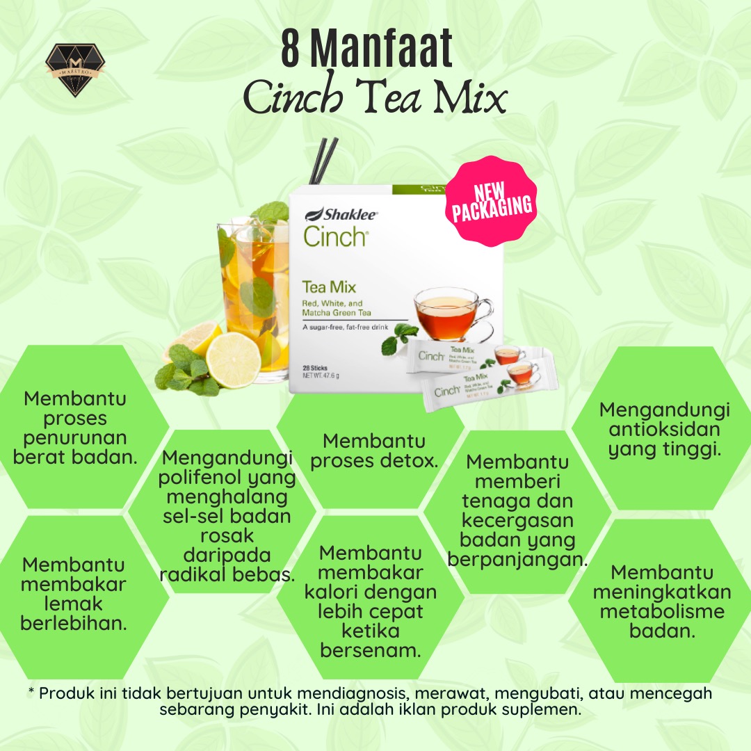 Cinch Tea Mix Shaklee - Kandungan, Keistimewaan, Manfaat Dan Testimoni