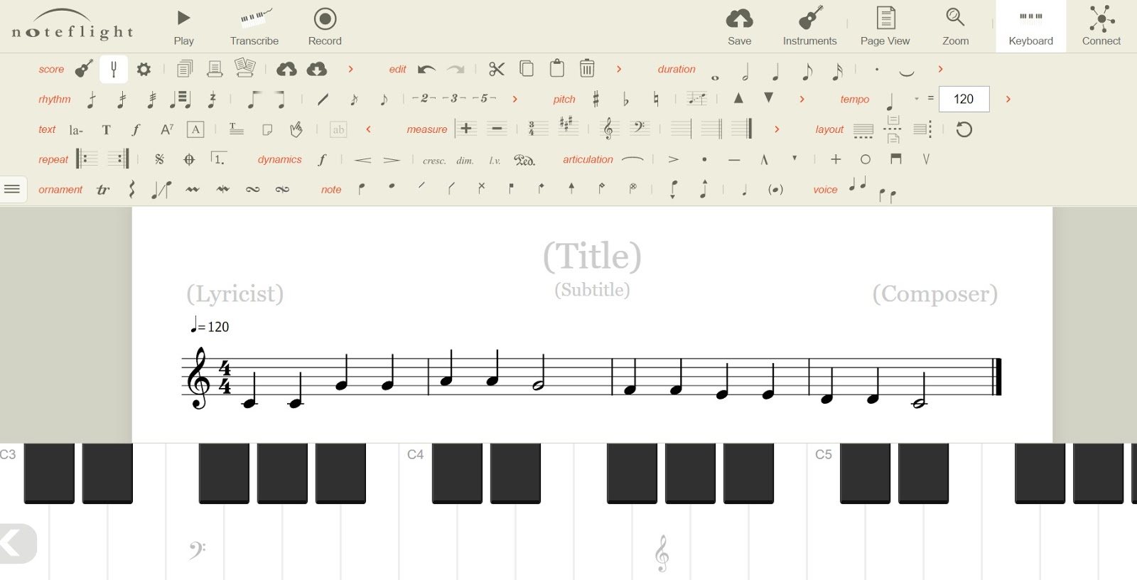超精緻、絕美設計的線上打譜軟體NoteFlight