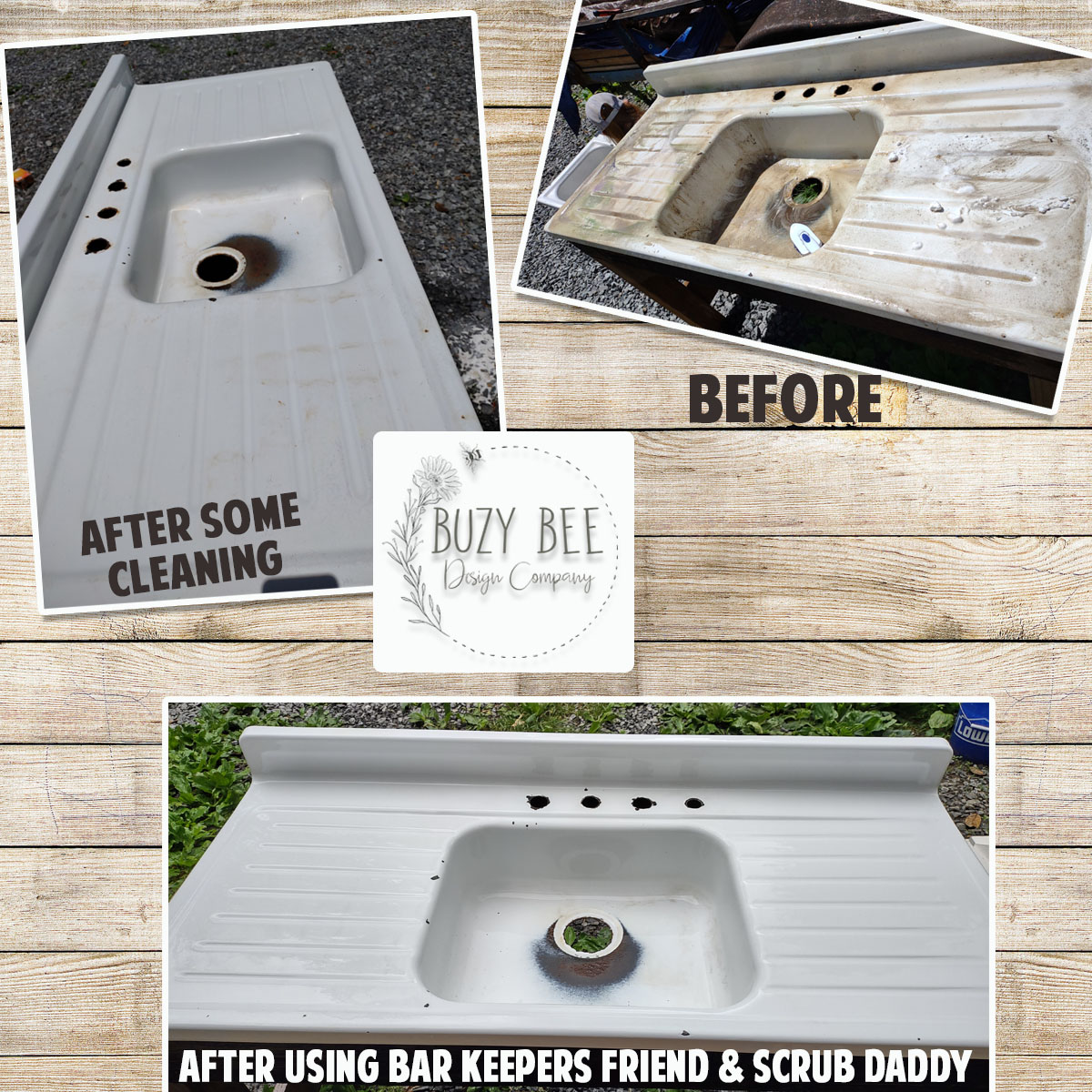 Vintage Cast Iron Sink Restoration — Buzy Bee Design Company