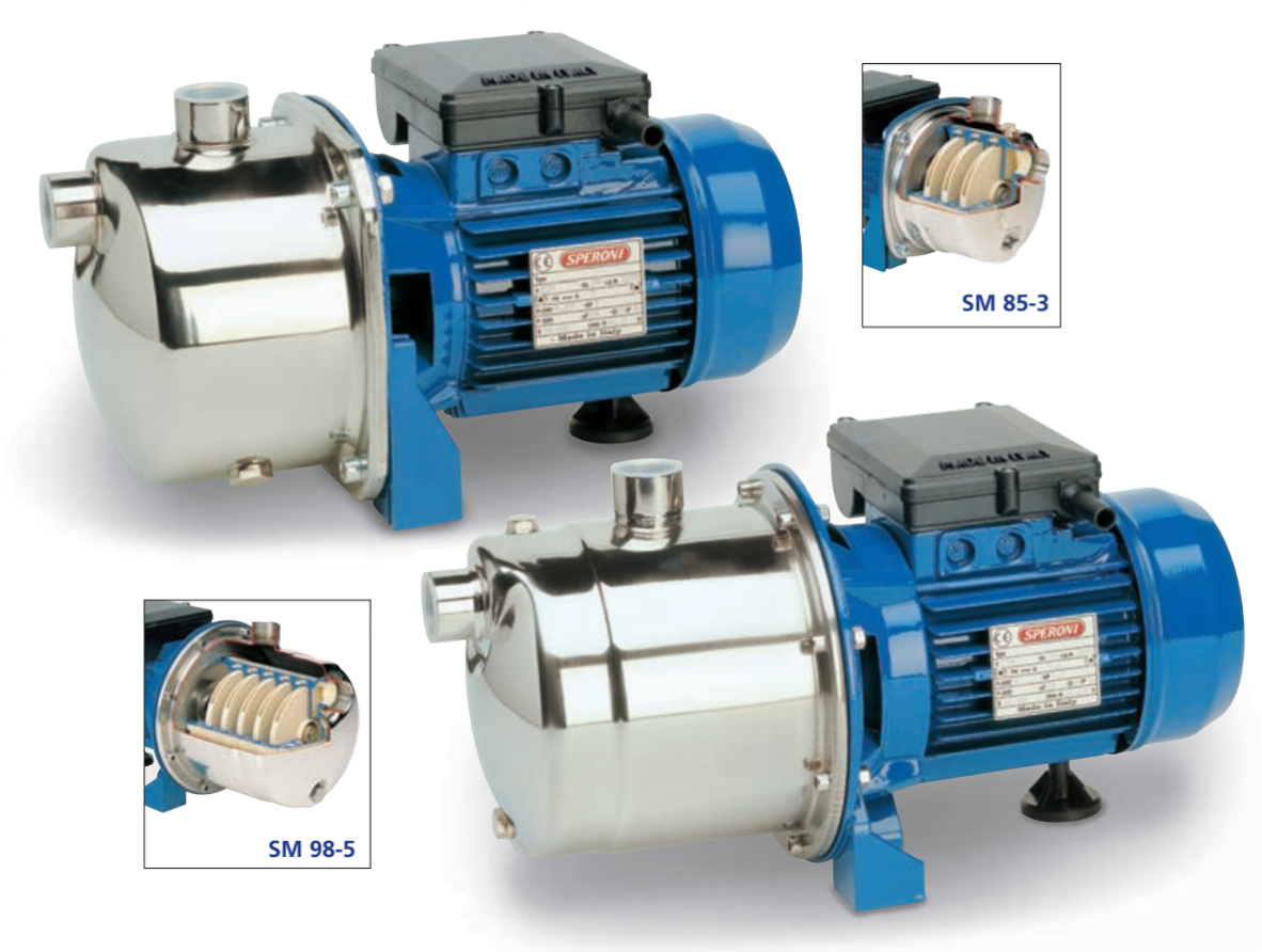 Máy bơm nước SPERONI: MÁY BƠM TRỤC NGANG DÒNG SM