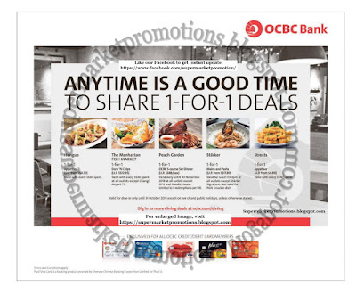 OCBC Bank 1 For 1 Deals 31 August - 31 October 2018 ~ Supermarket ...